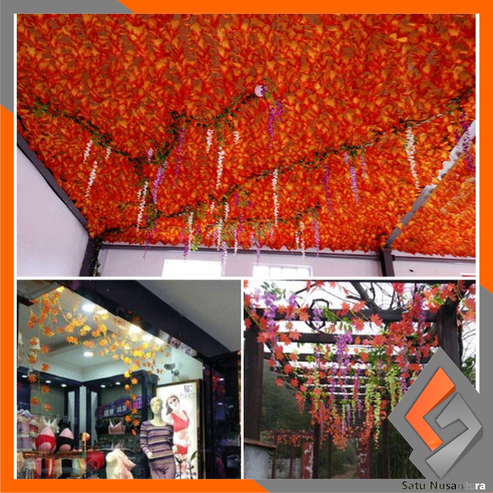 Jual SN-C743 Daun Rambat Plastik Daun Maple Hias Tanaman Artificial ...
