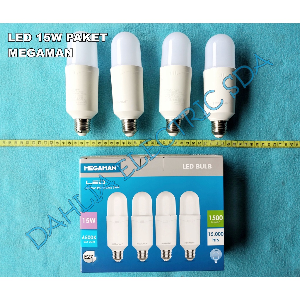 Jual LAMPU LED 15W PAKET MEGAMAN(CAHAYA PUTIH) | Shopee Indonesia
