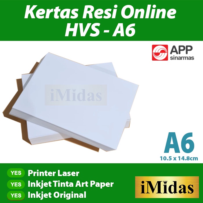 Jual Kertas HVS 70gram Resi Online A6 1rim / 500 lembar (1Rim) | Shopee ...