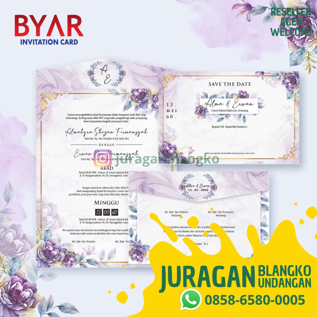 Jual BLANGKO UNDANGAN PERNIKAHAN BYAR 74 JURAGAN BLANGKO | Shopee Indonesia