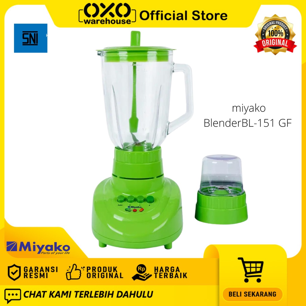 Jual Miyako Blender BL-151GF Kaca 1.5 Liter Low Watt Garansi Resmi ...