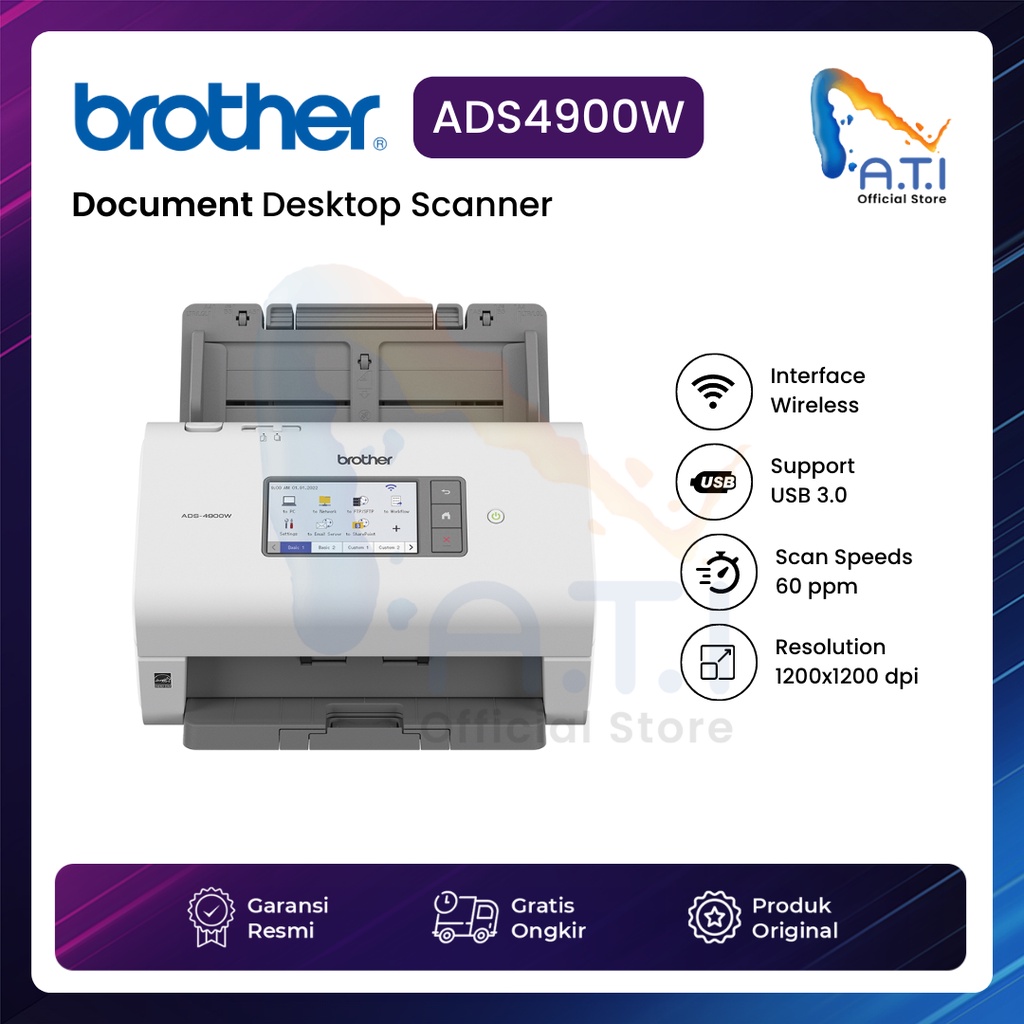 Jual BROTHER Scanner ADS4900W Desktop Scanner ADS 4900W ADS 4900 W ...