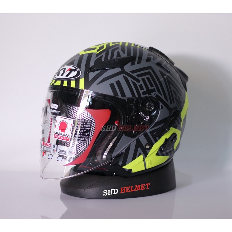 Jual Helm KYT Galaxy Flat Neon Gorilla Yellow Matt KYT Half Face Kuning ...