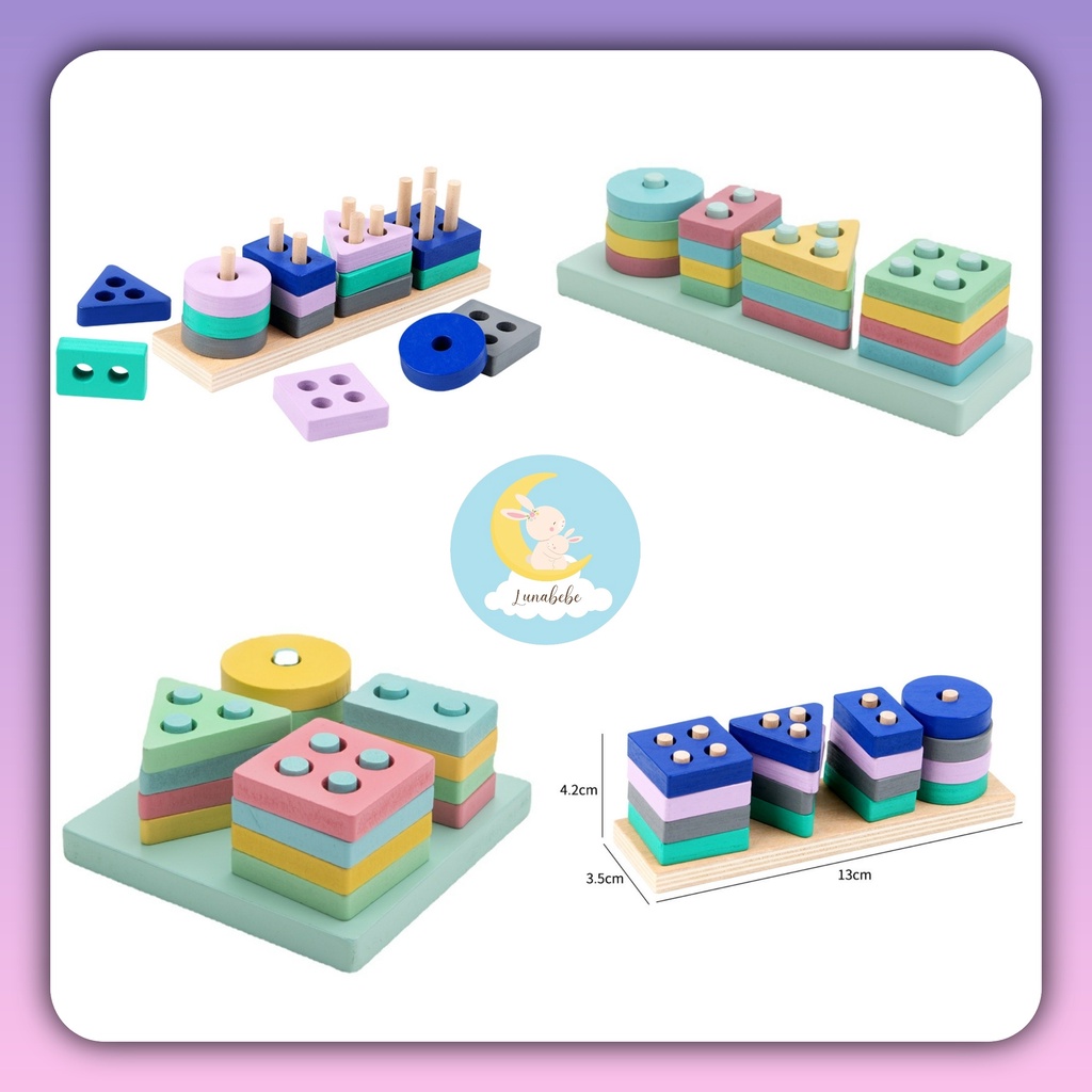 Jual Mainan Edukasi Pilar Basic Shape Menara Geometri / square basic ...