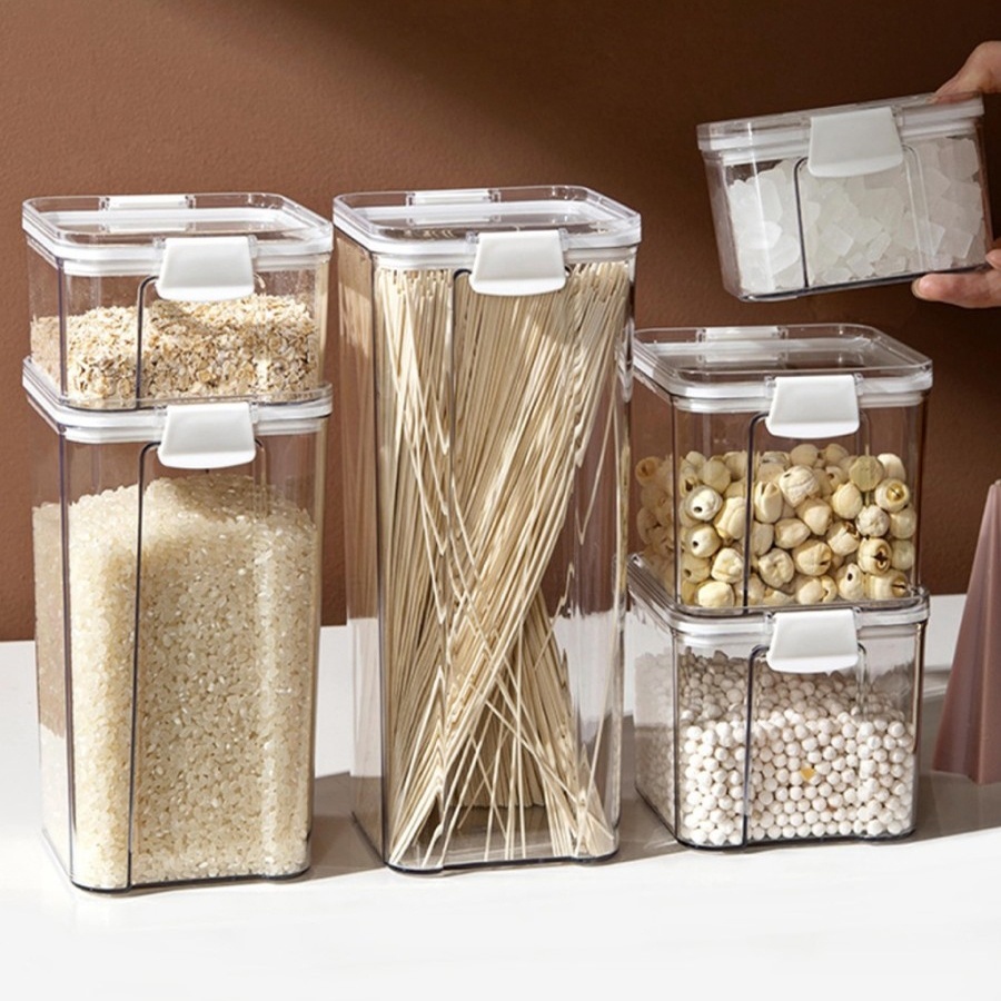 Jual HAORI Kotak Toples Wadah Penyimpanan Makanan Sebaguna Putih Kedap ...