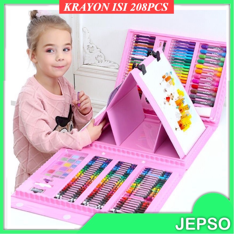 Jual PAKET KRAYON CRAYON SET ANAK ISI 208pcs KRAYON ALAT BELAJAR ...