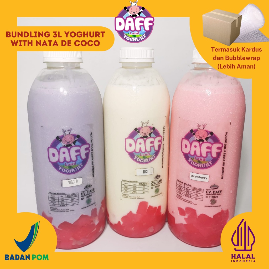 Jual (COD) PAKET BUNDLING YOGHURT ISI NATA DE COCO 3 LITER | PROMO DAFF ...