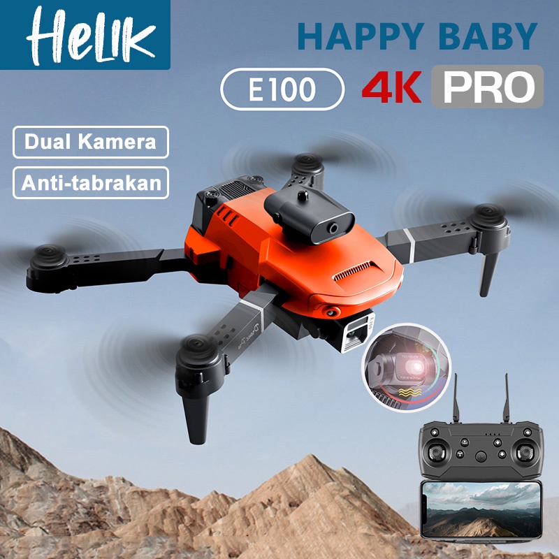 Jual Drone E100 Pro K6 dengan Dual Kamera 4K HD FPV WIFI Profesional ...