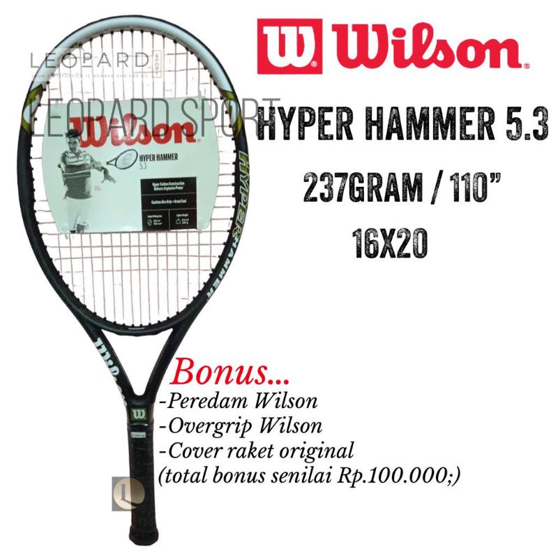 Jual Raket Tenis Wilson Hyper Hammer 5.3 110" 237gr / Tennis Racket ...