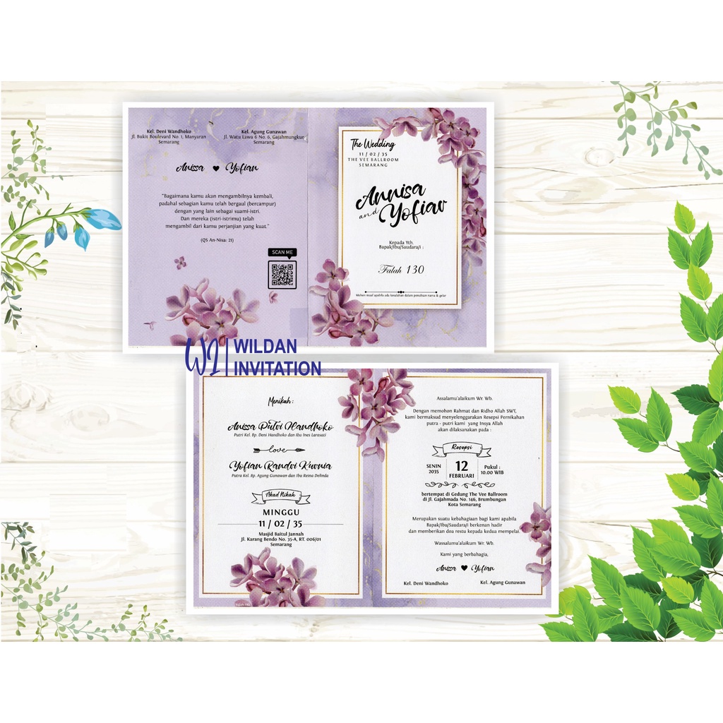 Jual Undangan Wedding pernikahan cantik murah Free barcode map free ...