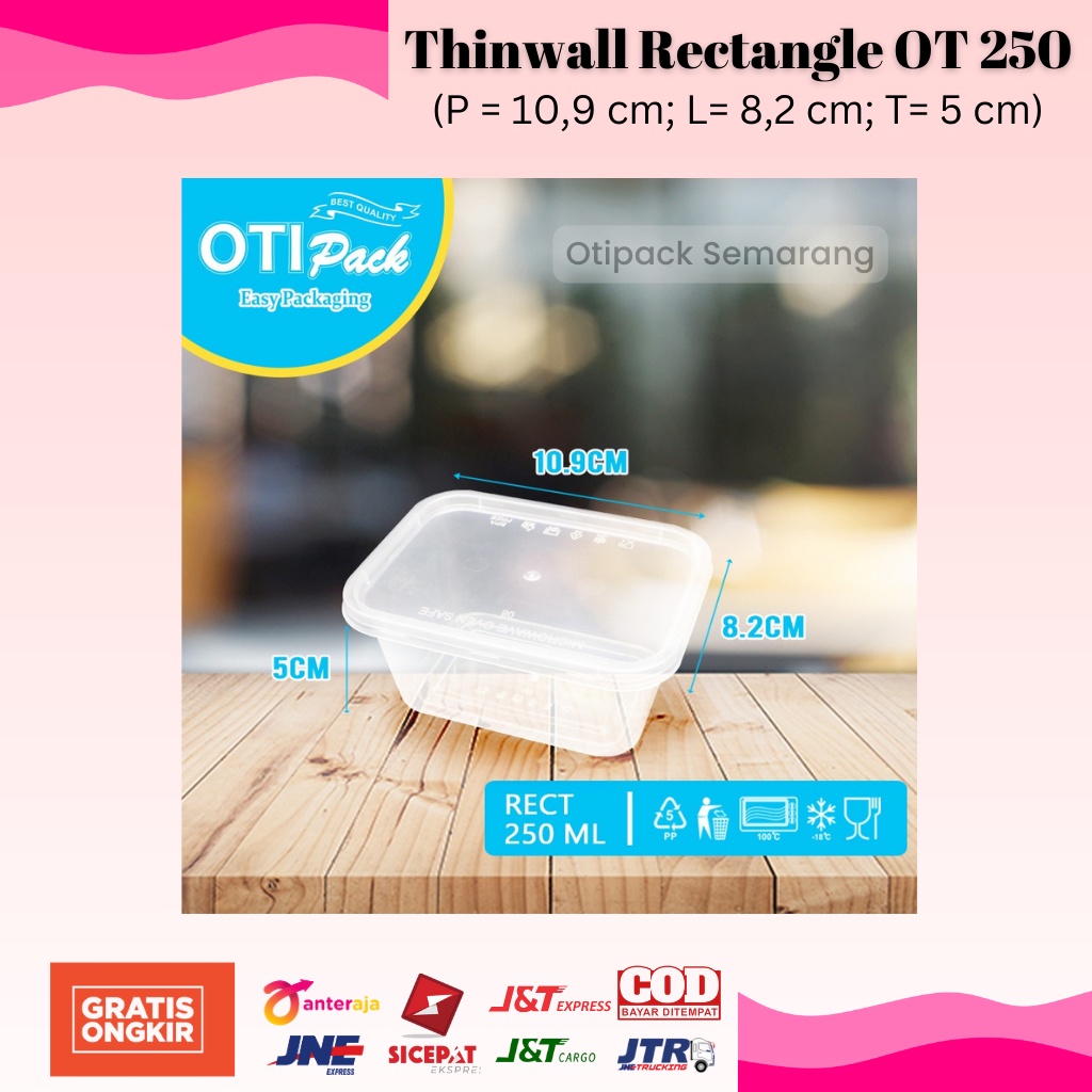 Jual Otipack Thinwall Rectangle Persegi Panjang Food Container ...