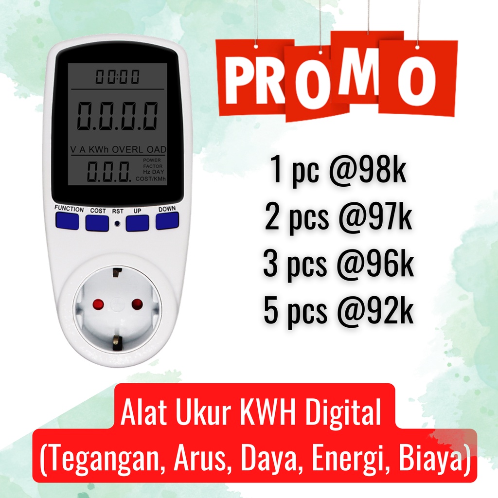 Jual Power Meter AC 16A 220v Watt Meter Pengukur Daya Energi Arus Listrik dan Biaya Pemakaian ...
