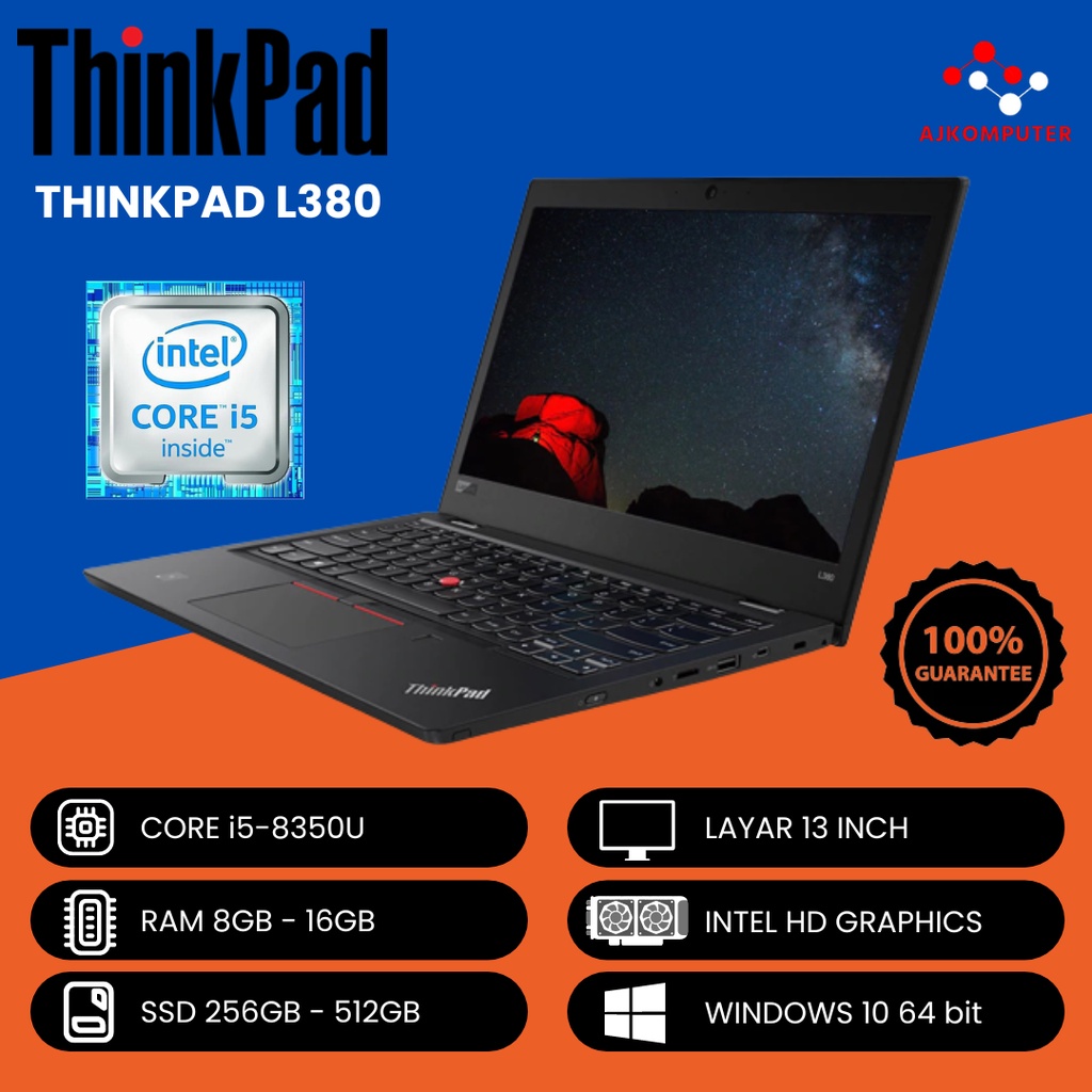 Jual LENOVO THINKPAD L380 CORE i5 GEN 8 | 13 INCH | WINDOWS 10 ...