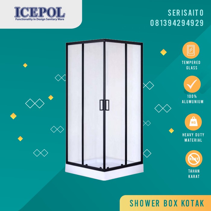 Jual SHOWER BOX KOTAK / SHOWER SCREEN KACA + SHOWER TRAY | Shopee Indonesia