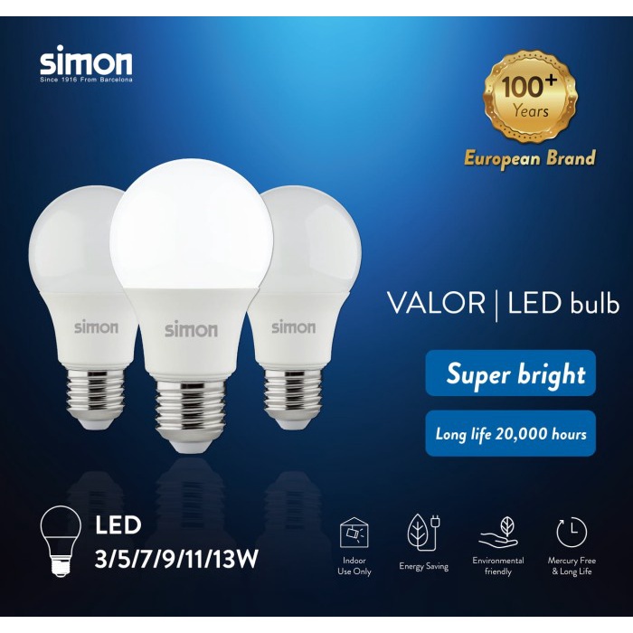 Jual Simon Valor LED Bulb 3/5/7/9/11/13 Watt | Shopee Indonesia