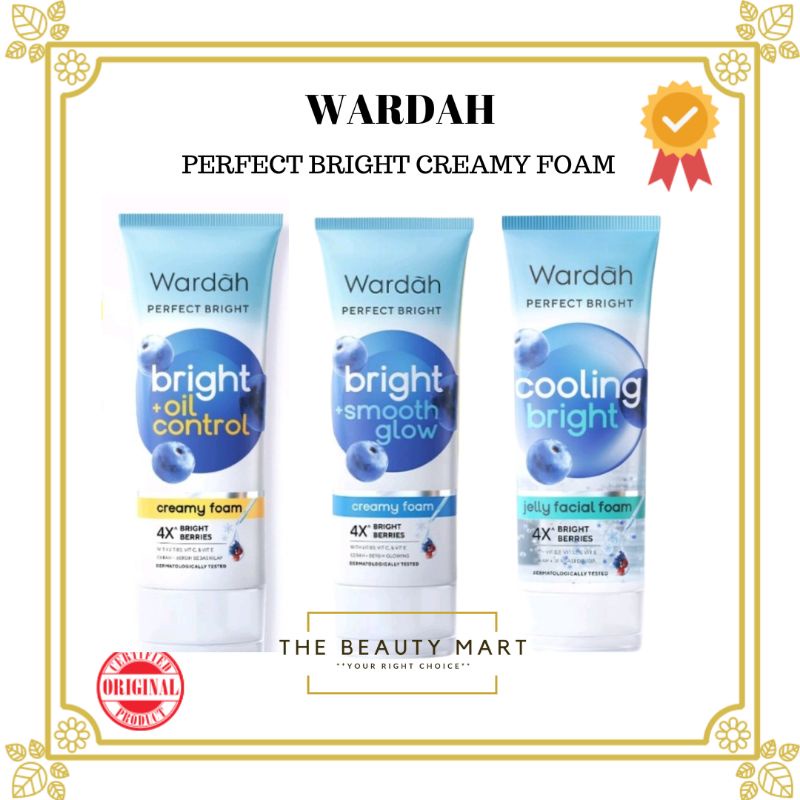 Jual WARDAH Perfect Bright Creamy Foam | Cooling Bright Jelly Facial ...