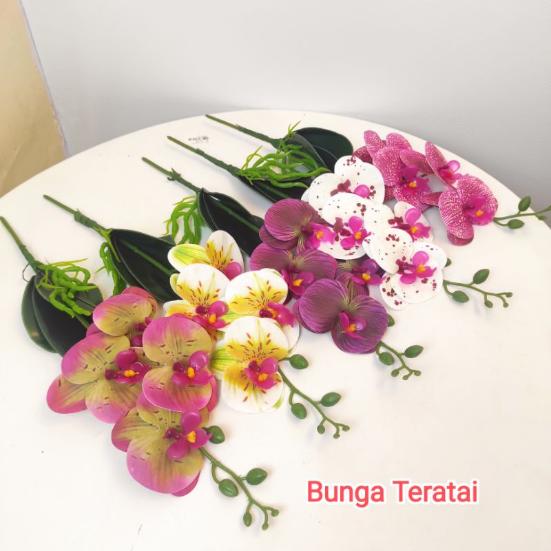 Jual BUNGA ANGGREK LATEX 4S ARTIFICIAL DEKORASI HIAS | Shopee Indonesia
