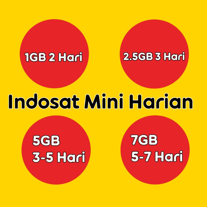Jual Paket Data Indosat Yellow 1GB 7 hari | Shopee Indonesia