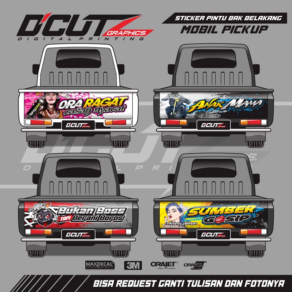 Jual COD Sticker pintu bak belakang pickup granmax, t120ss, carry ...