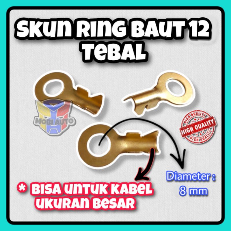 Jual Skun Ring Baut 12 M8 Tebal Untuk Kabel Ukuran Besar (Harga 1 Pcs ...