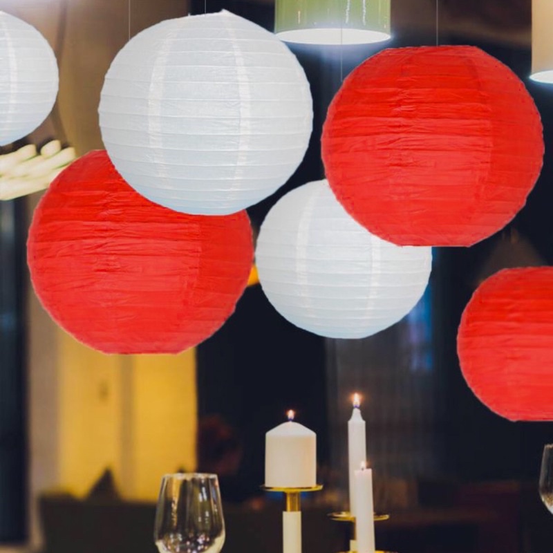 Jual Lampion merah putih gantung kertas spesial dekorasi HUT RI imlek ...