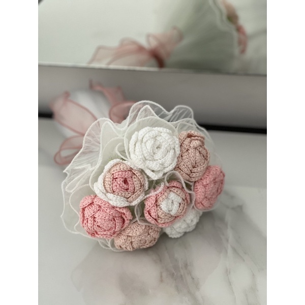 Jual Crochet Rose Flower bouquet/ Crochet flower / Buket bunga rajut ...