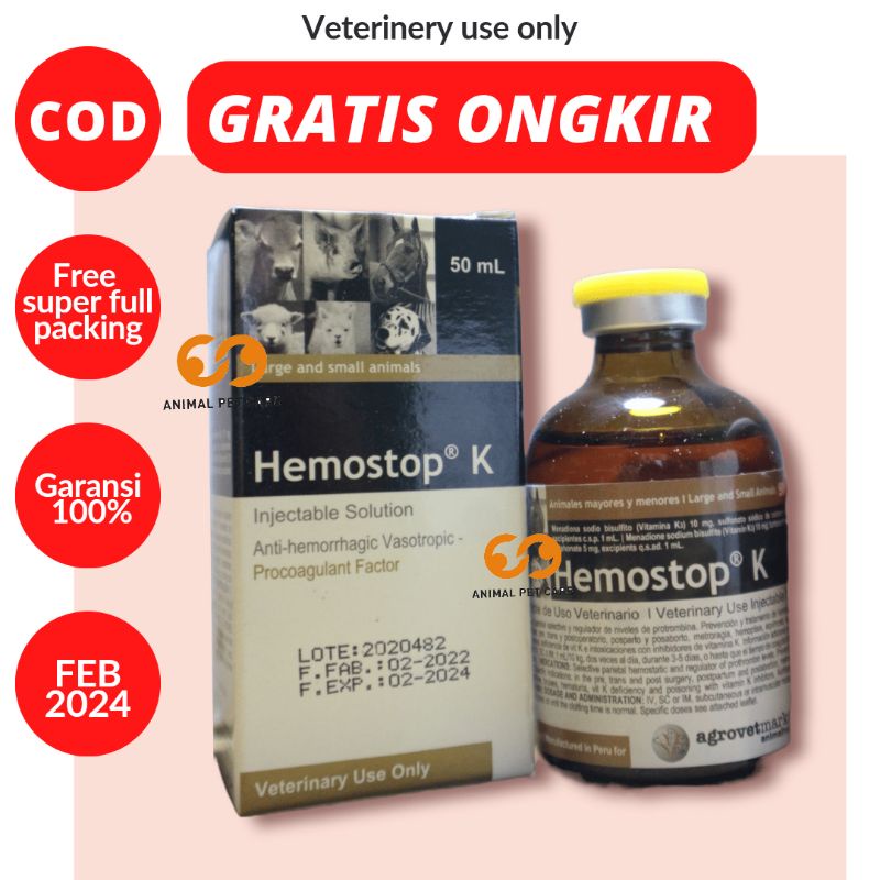 Jual HEMOSTOP K 50ml - OBAT Anti Pendarahan Pengumpalan Pada Hewan ...