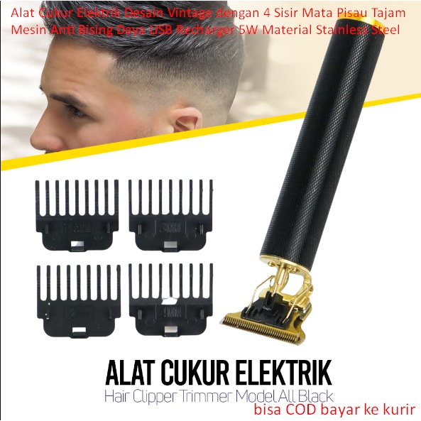Jual Alat Cukur Elektrik Desain Vintage dengan 4 Sisir Mata Pisau Tajam ...