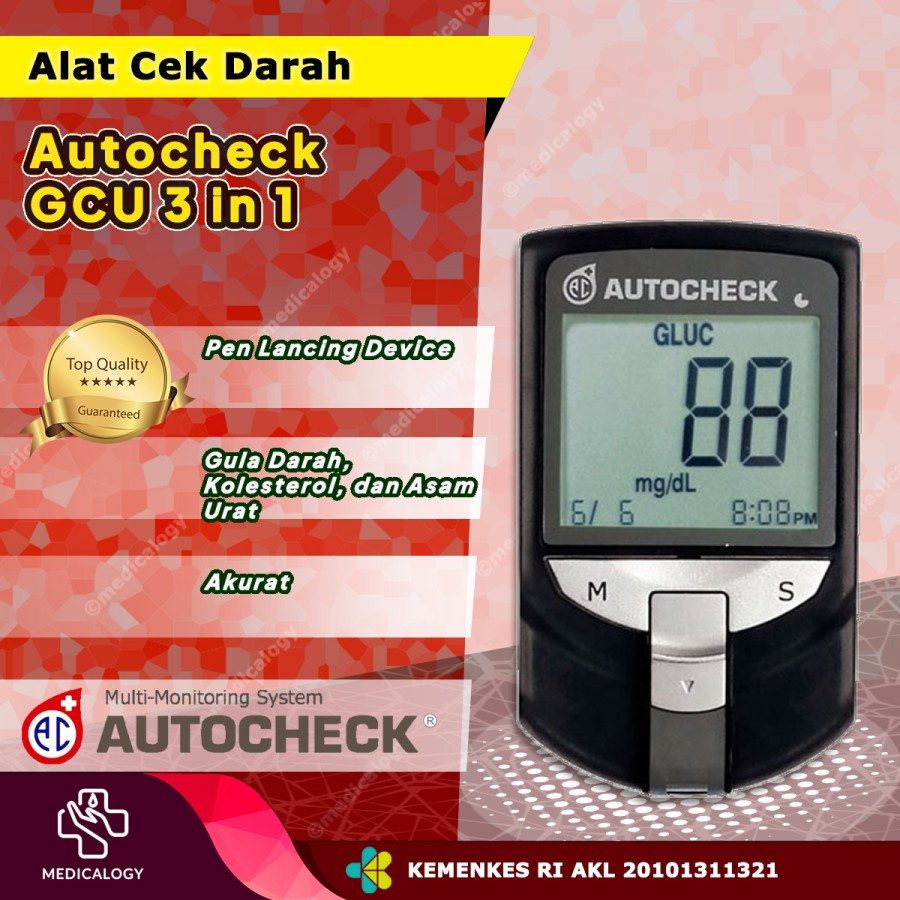 Jual AUTOCHECK 3 in 1 3in1 Alat Cek Gula Darah Kolestrol dan Asam Urat ...