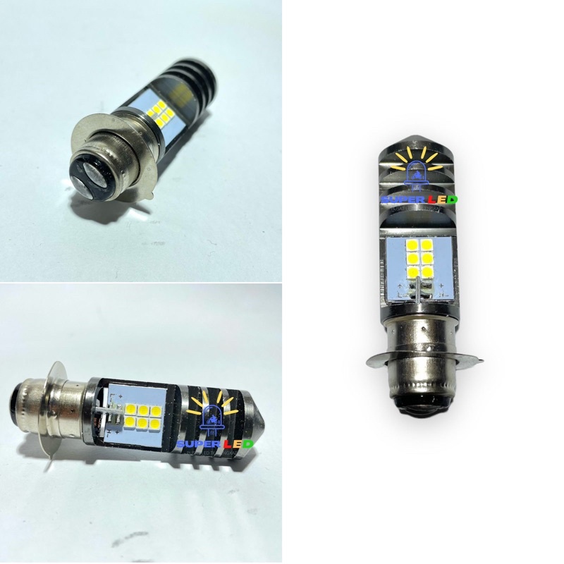 Jual Lampu Utama Motor LED H6 2 Sisi 12 Mata Titik Led AC DC High Low ...