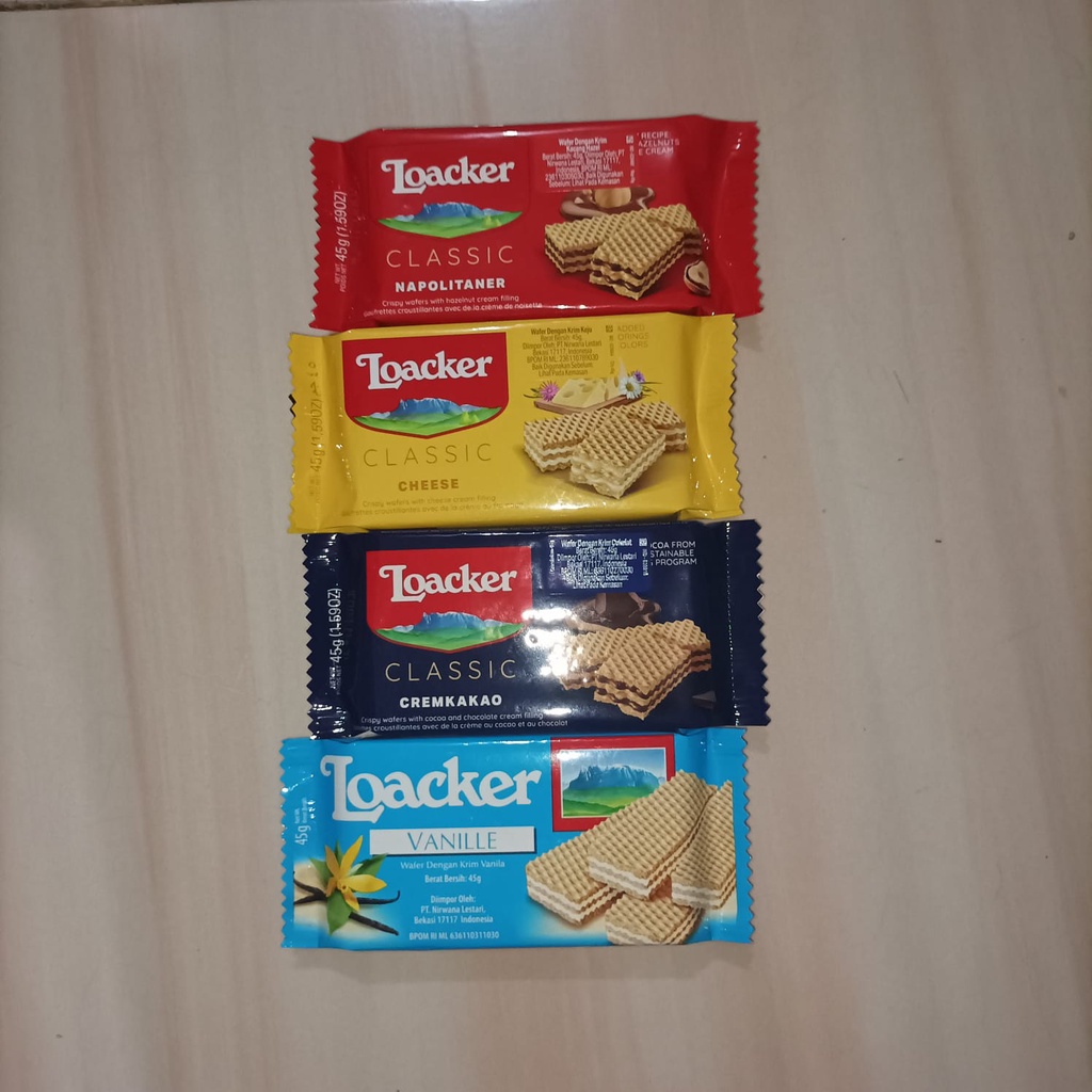 Jual Loacker Classic Napolitaner/ Cremkakao / Vanille / Cheese 45 gr ...