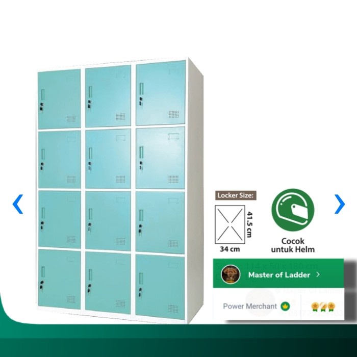 Jual Lemari Loker besi Jumbo Locker Cabinet 12 Pintu Hijau | Shopee ...