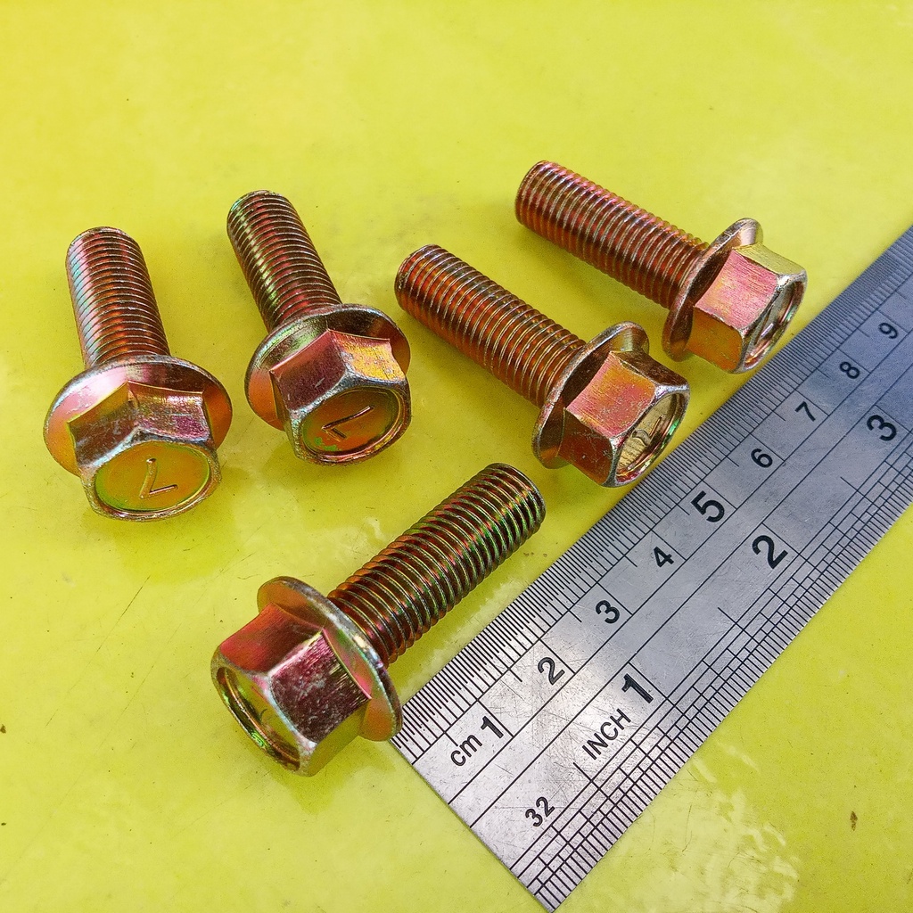 Jual FLANGE BOLT KUNING M10 X 30 / BAUT 14 KUNCI 14 / BAUT TOPI M10 X ... Jual FLANGE BOLT KUNING M10 X 30 / BAUT 14 KUNCI 14 / BAUT TOPI M10 X ...