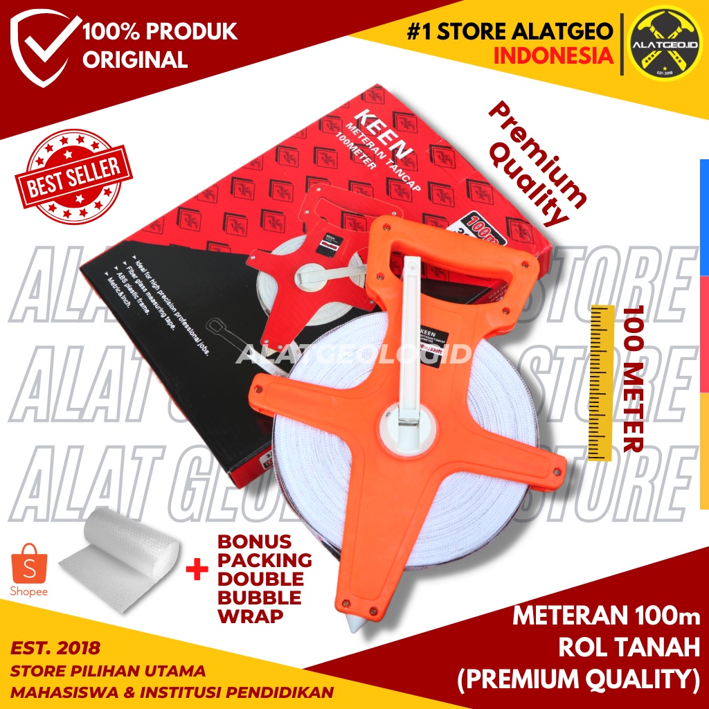 Jual Meteran Roll 100m 100 meter | Ukur Tanah Geologi - Meteran tancap ...