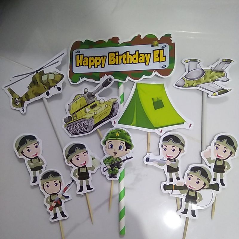 Jual cake topper hiasan kue militer army tentara 301222a | Shopee Indonesia