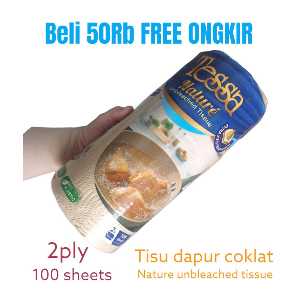 Jual Tisu Tessa Tissue Tessa Kitchen Nature Single Roll 100 Sheets Tisu ...