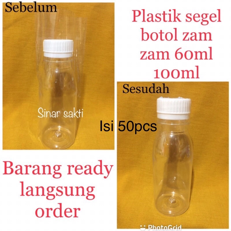 Jual plastik segel botol zam zam 60ml 100ml / segel plastik botol ...