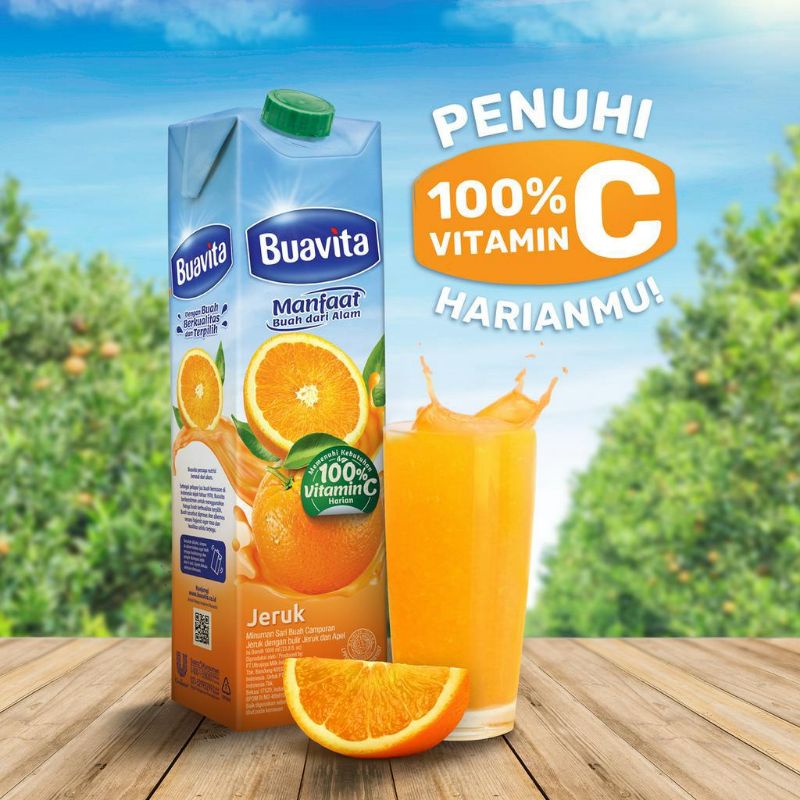 Jual BUAVITA JUS ASLI JERUK KAYA VITAMIN C 1000ML JUICE ORANGE IMUN ...