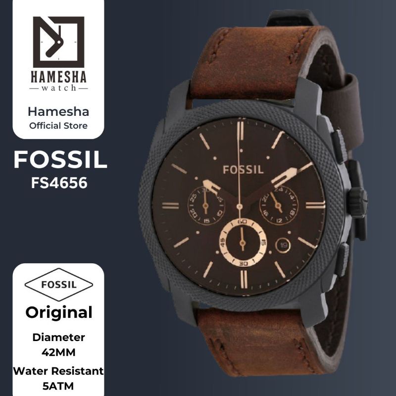 Jual Jam tangan pria Fossil leather chronograph Original FS4656 | Shopee Indonesia