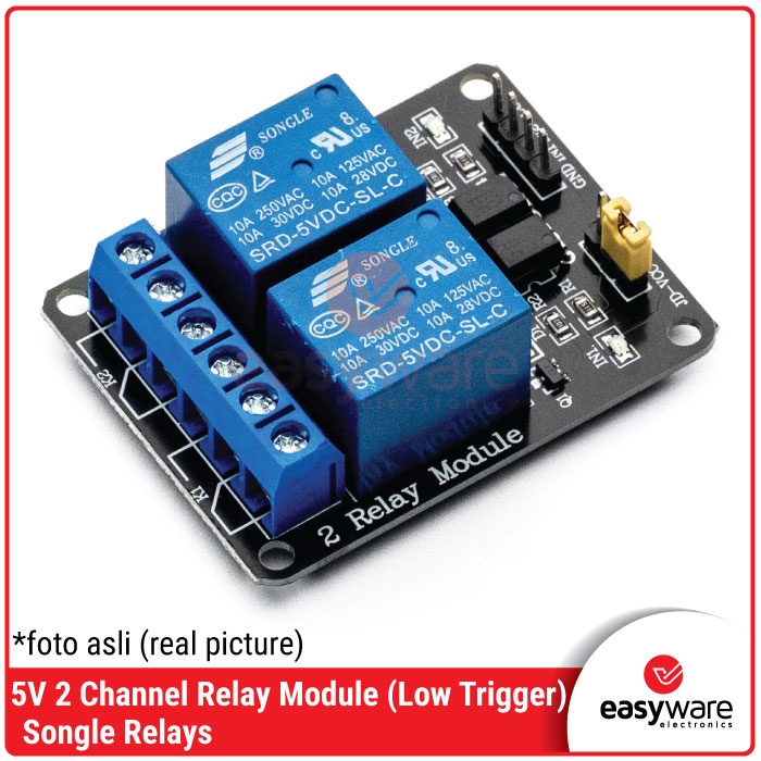 Jual 5V 2 Channel Relay Module with Optocoupler Relay modul 2 channel ...