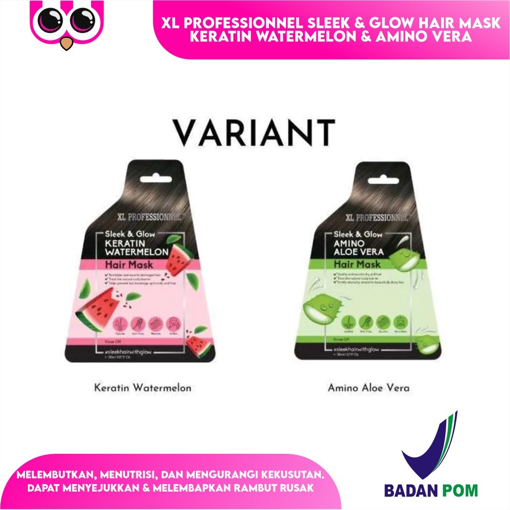 Jual SACHET HAIR MASK XL PROFESSIONNEL SLEEK & GLOW KERATIN HAIR CARE ...
