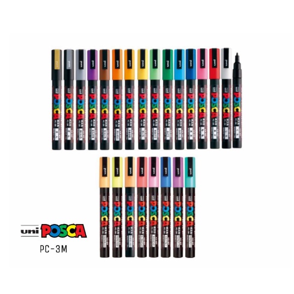 Jual UNI POSCA PC3M / Paint Marker Fine Tip Point / Spidol Warna warni | Shopee Indonesia