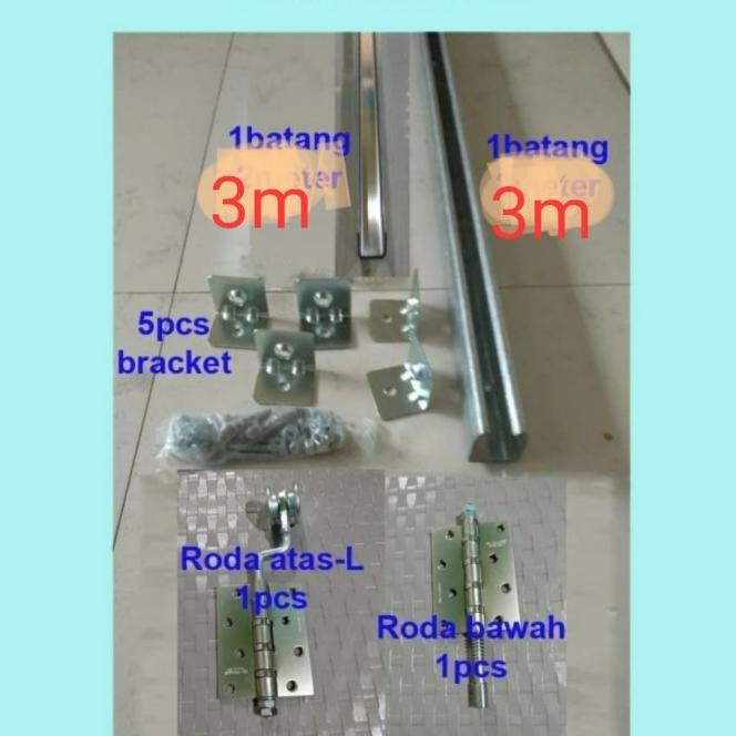 Jual Rel 3M Dan Roda Pintu Lipat Untuk 3 Daun Pintu Aluminium Dan Upcv ...