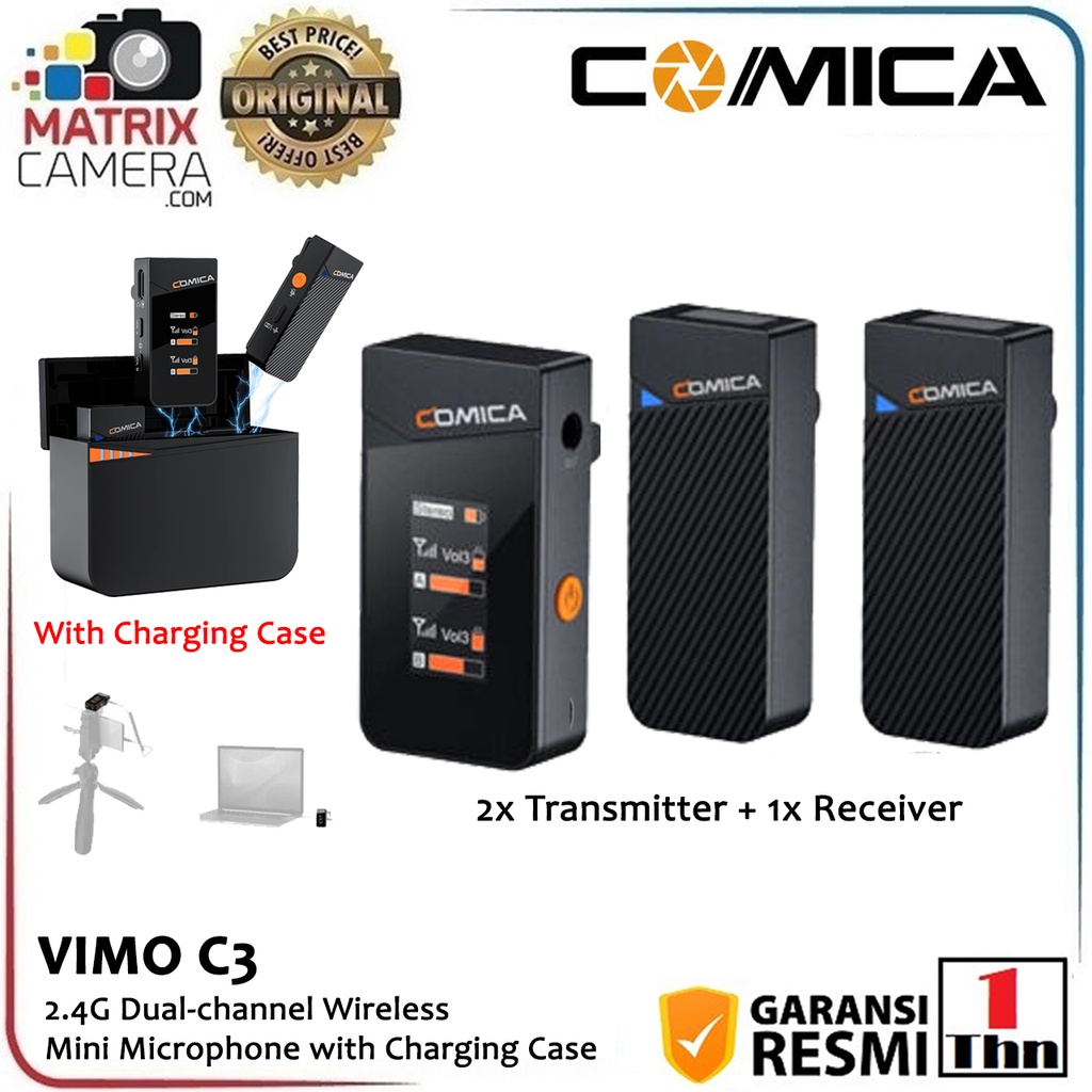 Jual COMICA VIMO C Series 2.4Ghz Dual Channel Mini Wireless Microphone ...