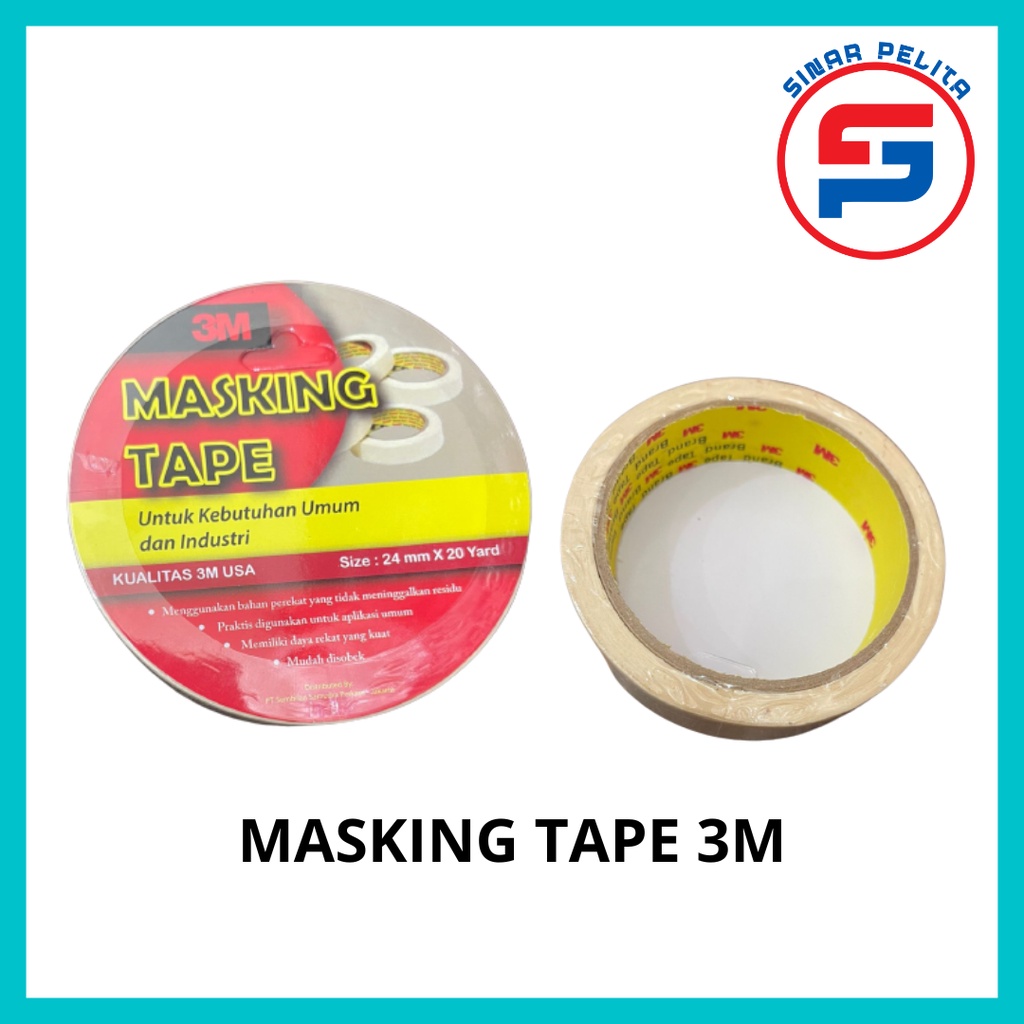 Jual ISOLASI KERTAS / 3M / ISOLASI DUCO / MASKING TAPE / | Shopee Indonesia