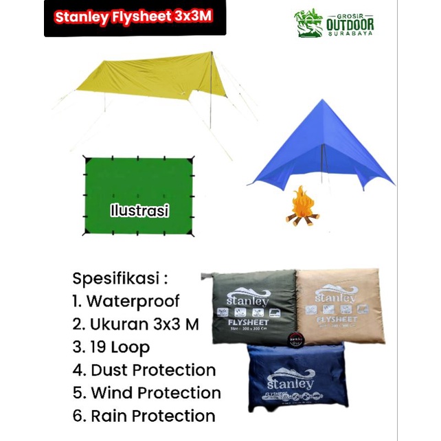Jual Flysheet Flyshet Flysheet flyshit berbagai ukuran / Flysheet 3x4M ...