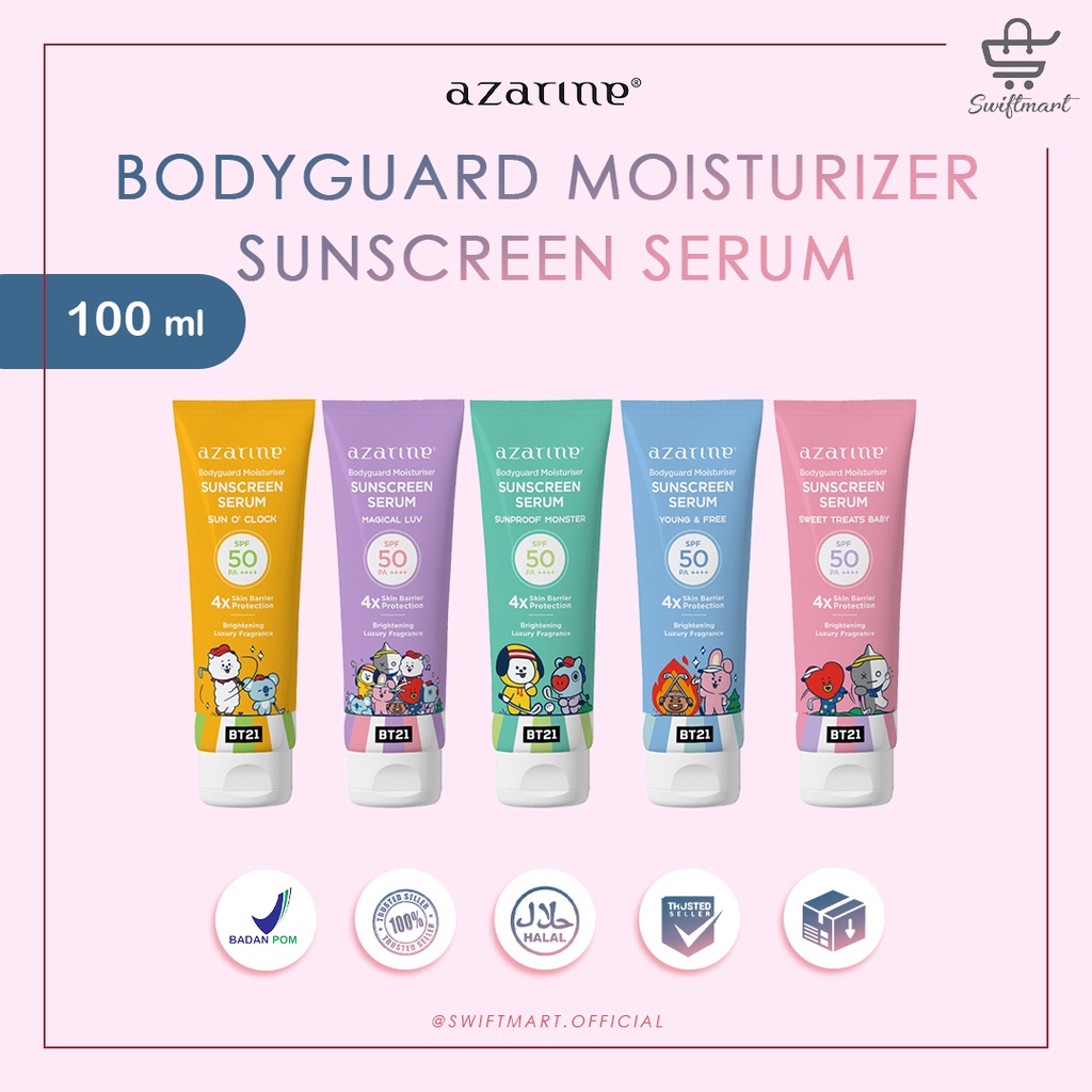 Jual AZARINE x BT21 - Bodyguard Moisturiser Sunscreen Serum | SPF 50 PA ...