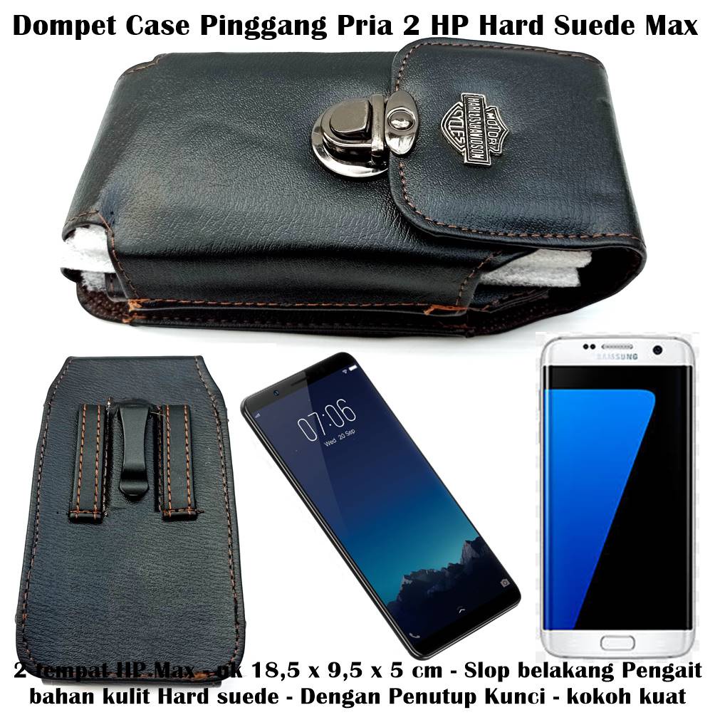 Jual Dompet Saku 2 HP Dobel Motor black | Shopee Indonesia