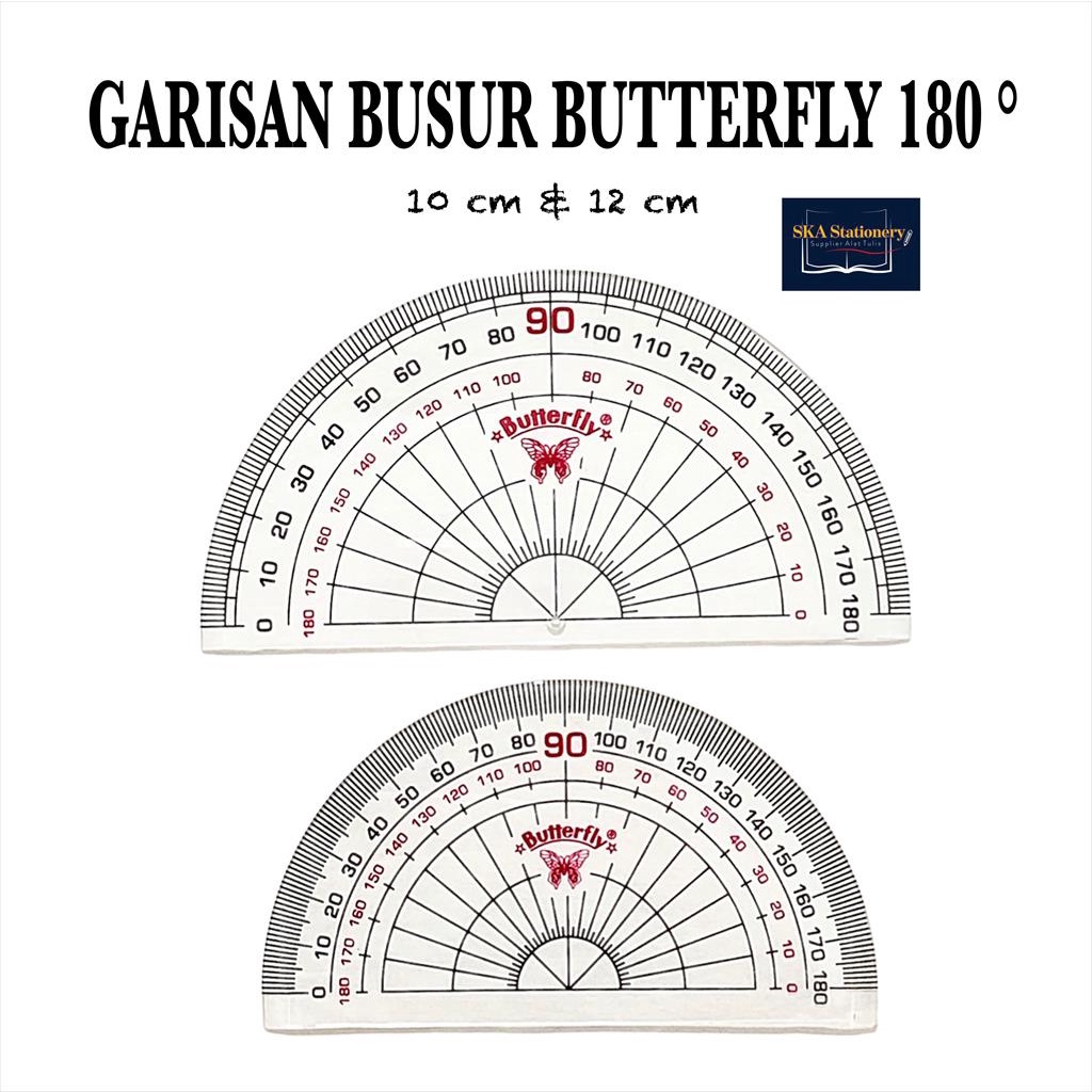 Jual Penggaris / Mistar Busur Butterfly 180 Derajat (Pcs) | Shopee ...