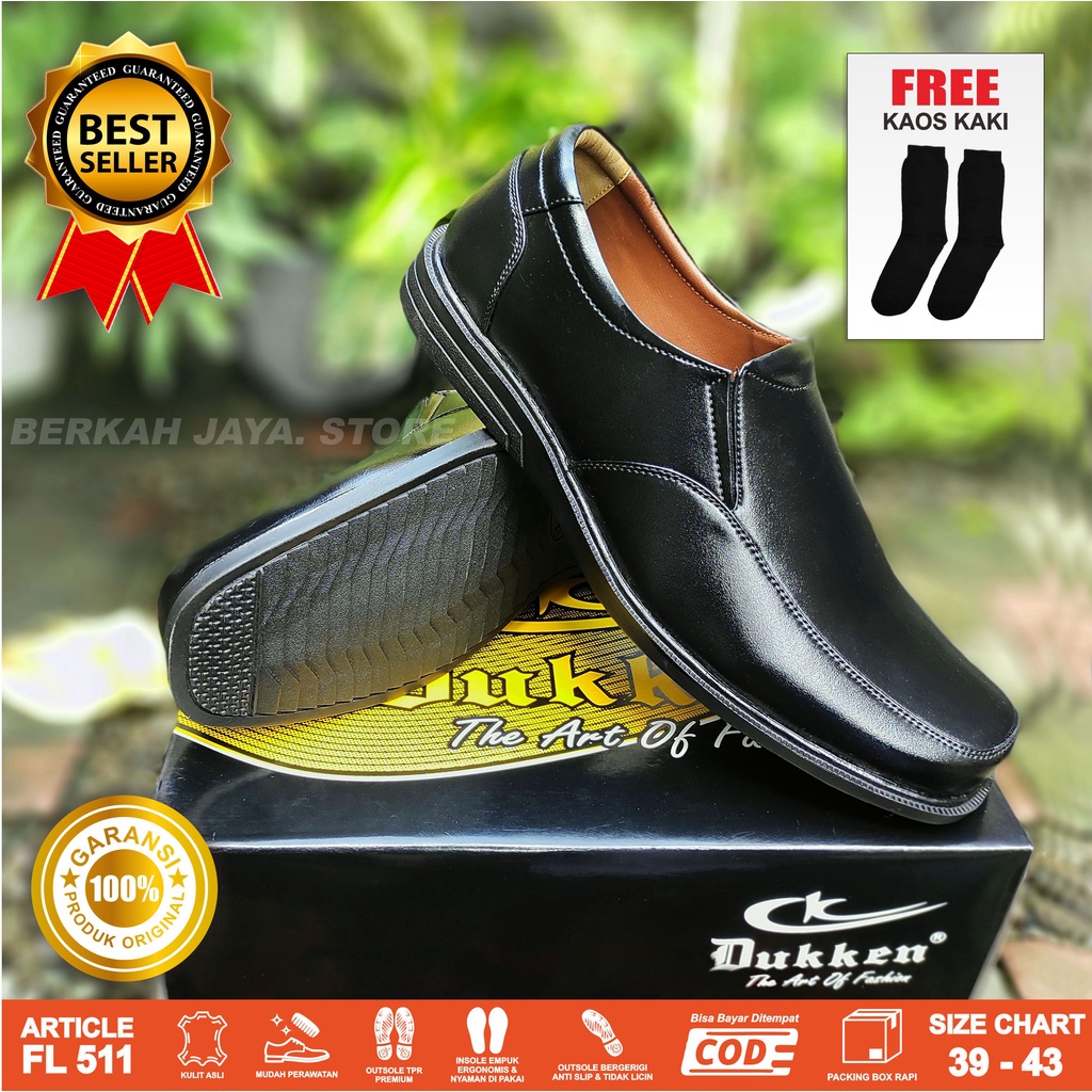 Jual Sepatu Pantofel Pria Hitam (Merk Dukken) Formal dan Casual Terbaru ...